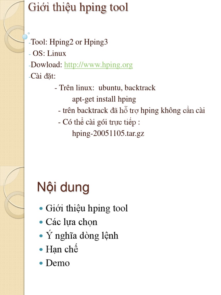 Giới Thiệu Về Hping3 Tool | PDF
