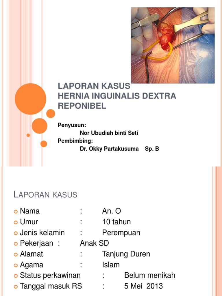 Hernia Inguinal Lateralis Dekstra Reponibel | PDF | Sains & Matematika