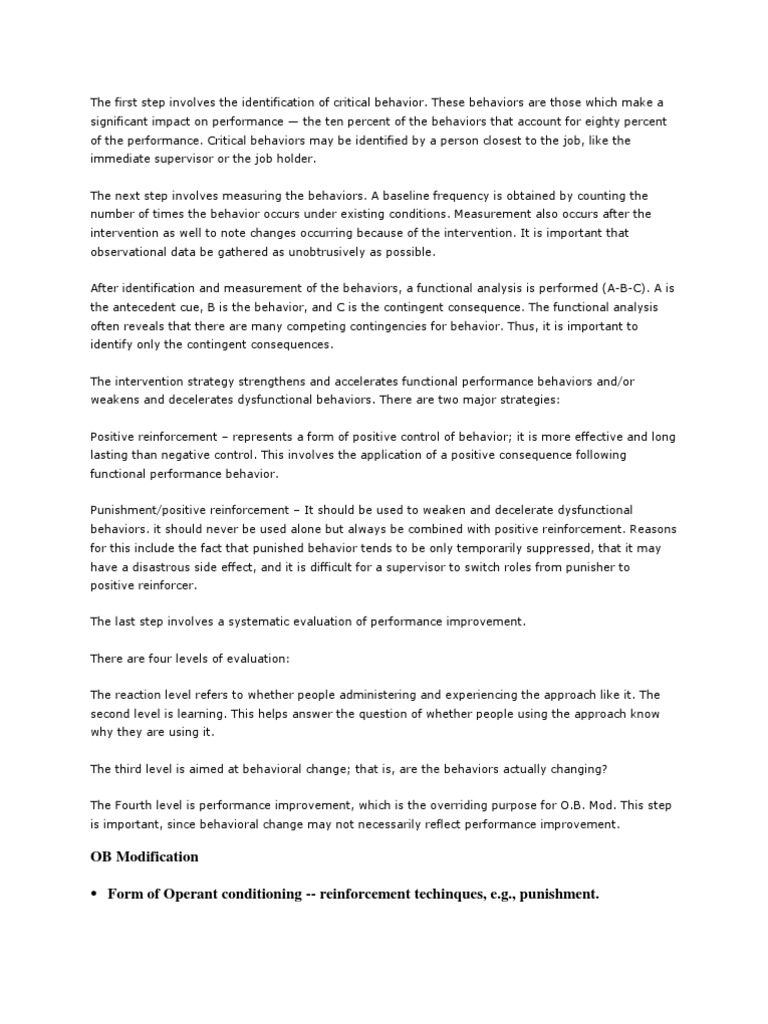 Ob Mod | PDF | Reinforcement | Behavior