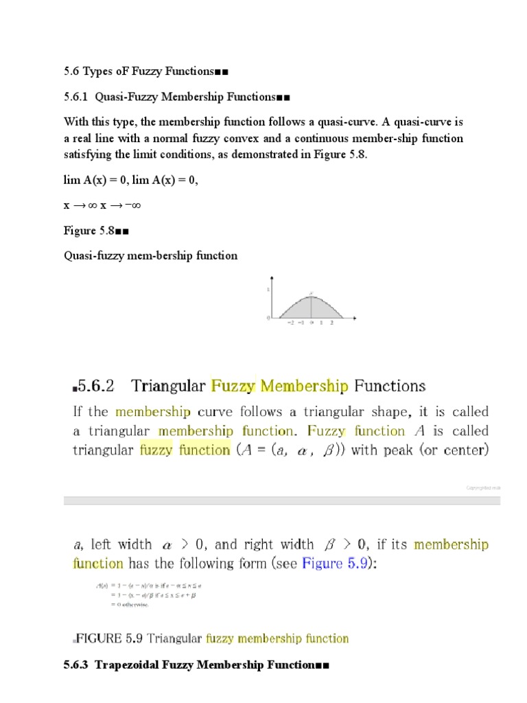 Fuzzy Membership Functions | PDF | Teaching Methods & Materials | Computers
