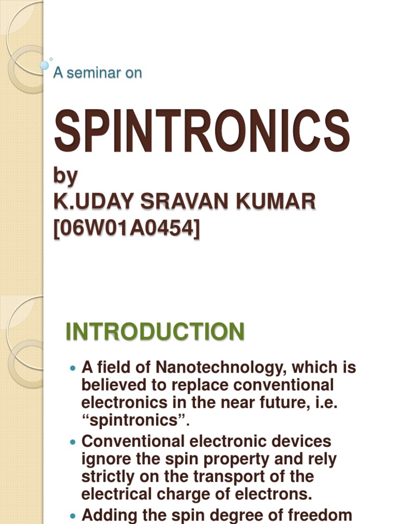 Spin Tronics | PDF | Field Effect Transistor | Spin (Physics)