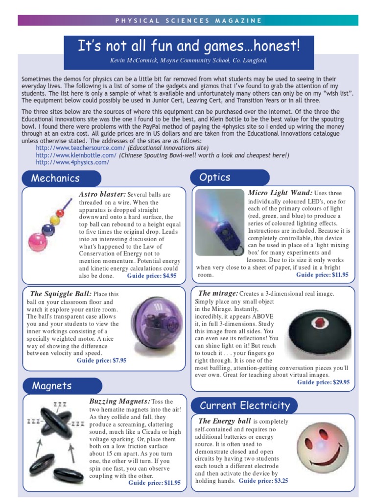 Fun and Games in Physics | PDF | Electricity | Light