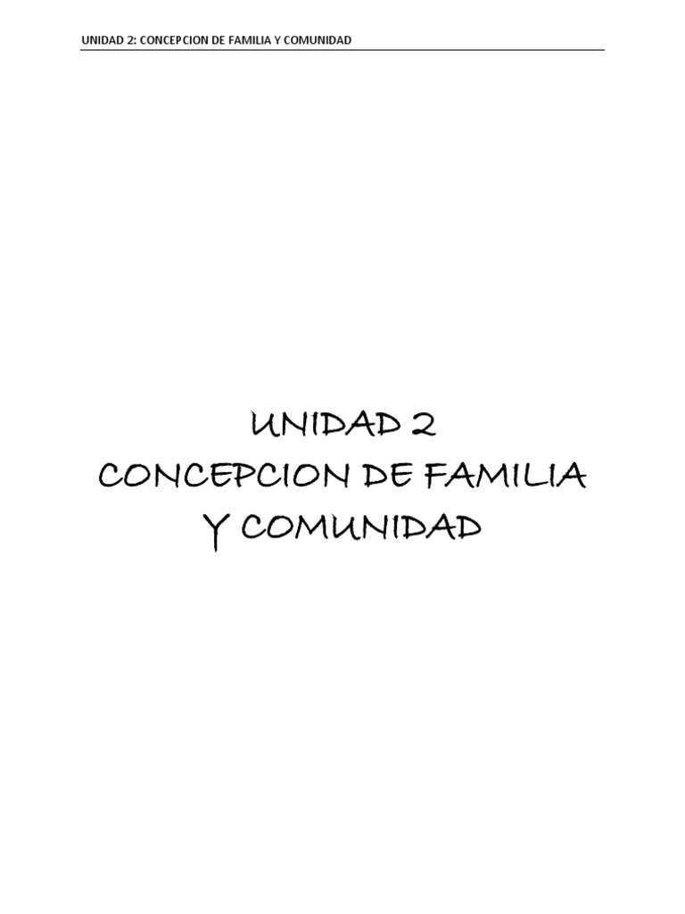 Unidad 2 Familia Comunidad | PDF | Comunidad | Familia