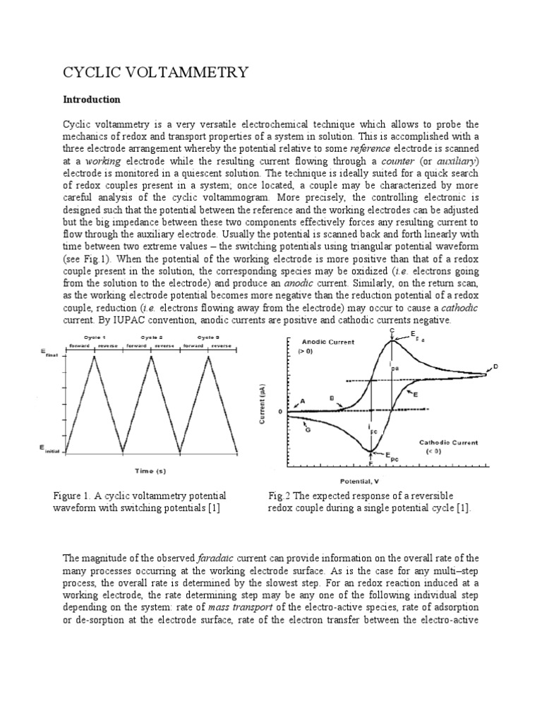cyclic voltammetry | Redox | Electrochemistry