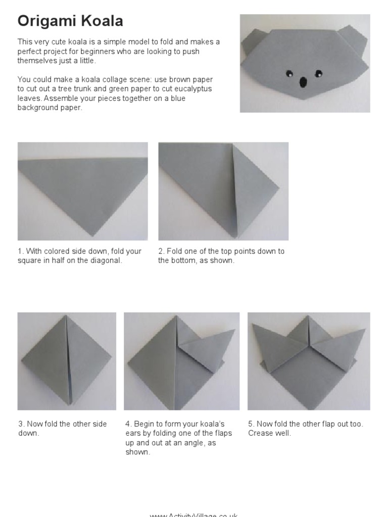 Easy Step-by-Step Origami Koala | PDF