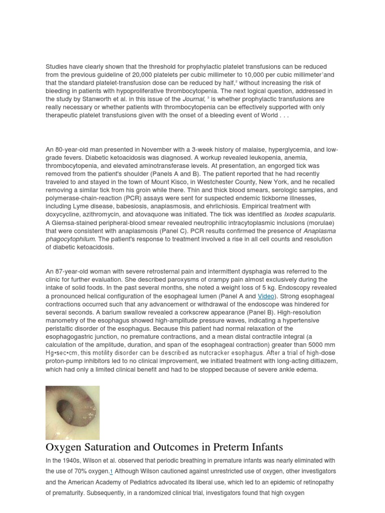 Oxygen Saturation and Outcomes in Preterm Infants | PDF | Preterm Birth ...