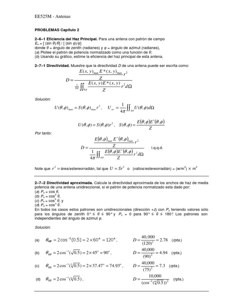 PROBLEMAS y Soluciones Capitulo 2 | PDF | Polarización (ondas) | Olas