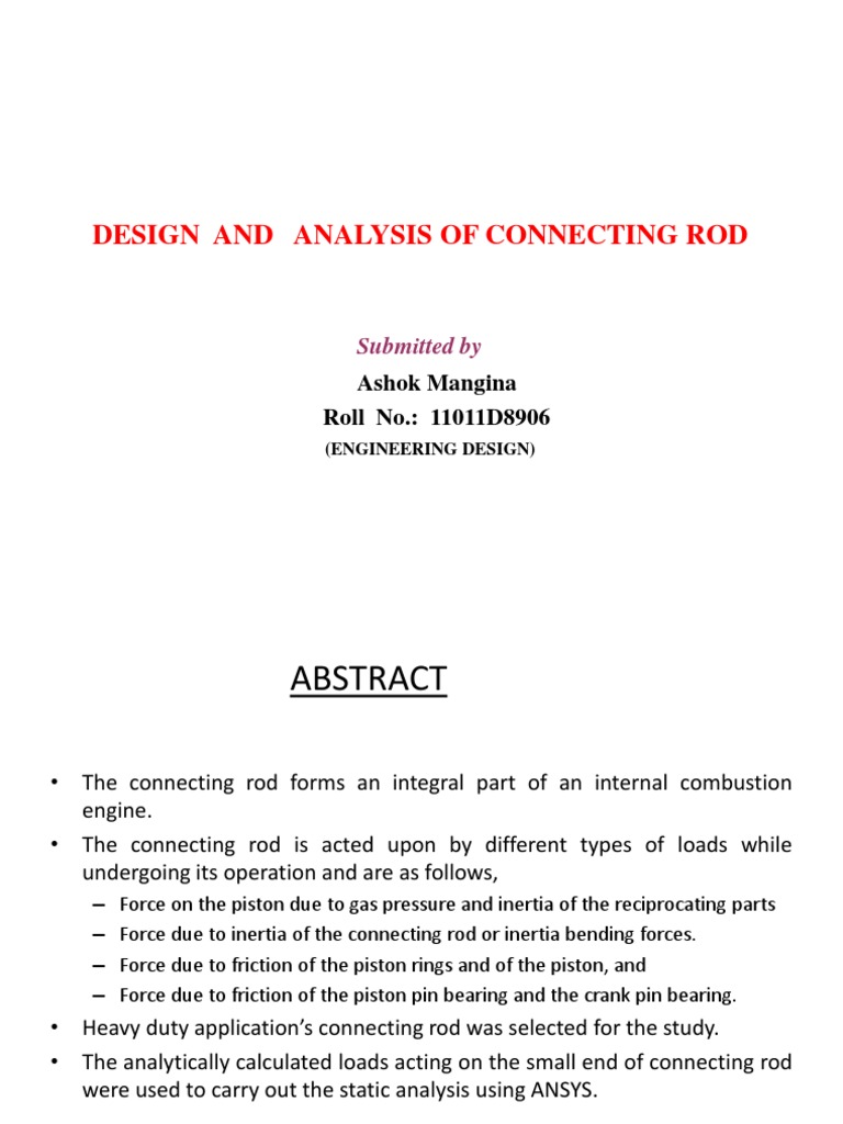 Connecting Rod Design and Analysis | PDF | Piston | Buckling