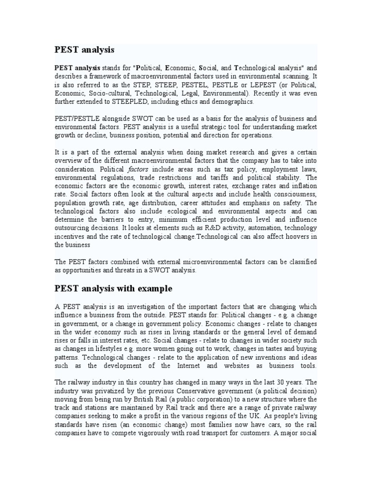 Understanding PEST Analysis Framework | PDF | Economies | Business