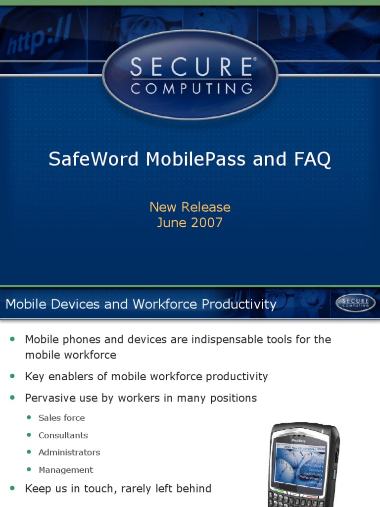MobilePass Sales Preso FAQ | PDF | Microsoft Windows | Mobile Phones