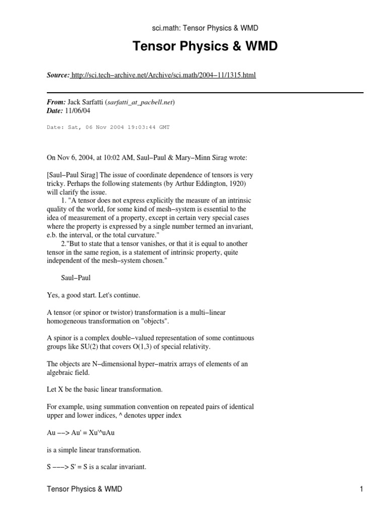 Sci - Math: Tensor Physics & WMD | PDF | Tensor | Gravity