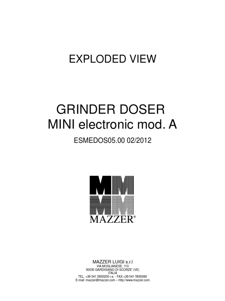 Mini Grinder Doser El. Mod - A 05.00 | PDF