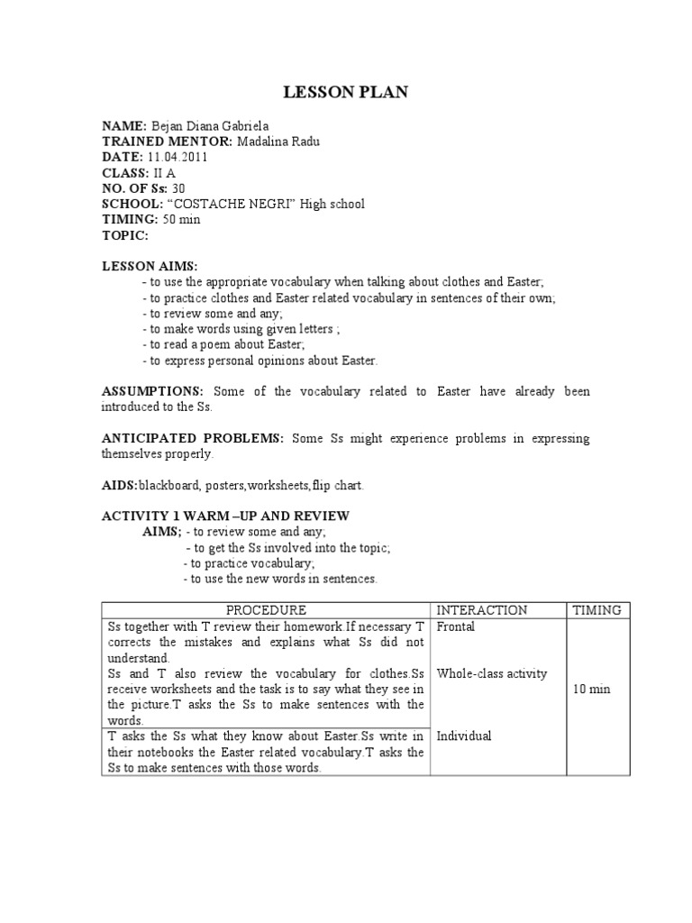 Plan de Lectie Lb. Engleza | Download Free PDF | Linguistics ...