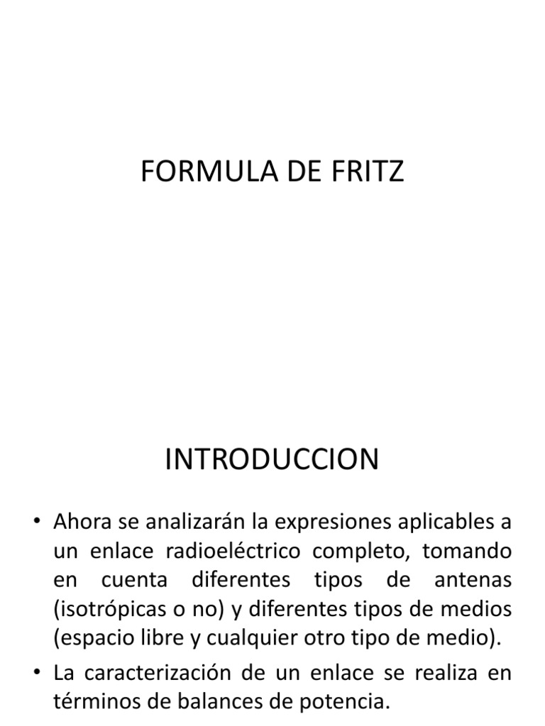 Formula de Fritz | PDF | Radiodifusión | Antena (Radio)