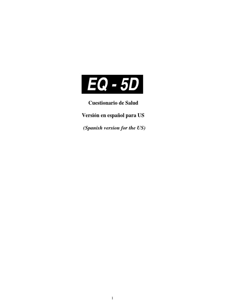 EQ5D Us Spanish | PDF | Salud y bienestar | Estilo de vida