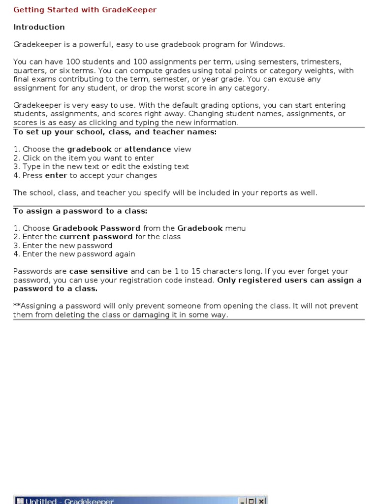 Getting Started With GradeKeeper | PDF | Web Page | World Wide Web