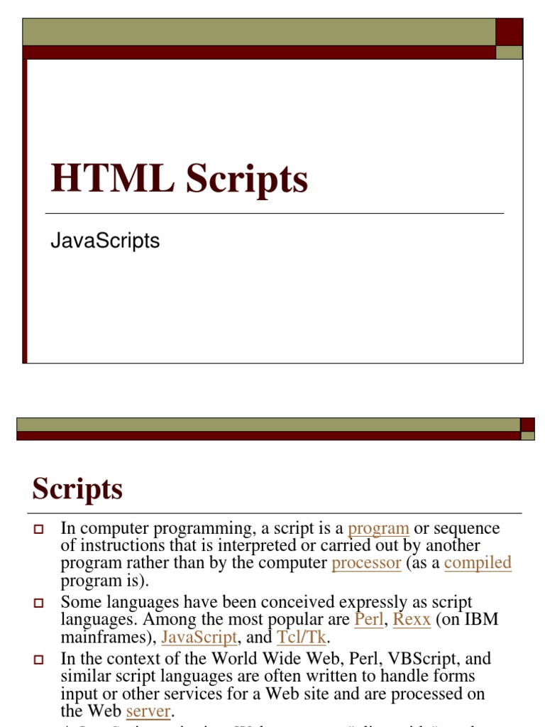 Html Scripts Javascripts Pdf Java Script Scripting Language 9864