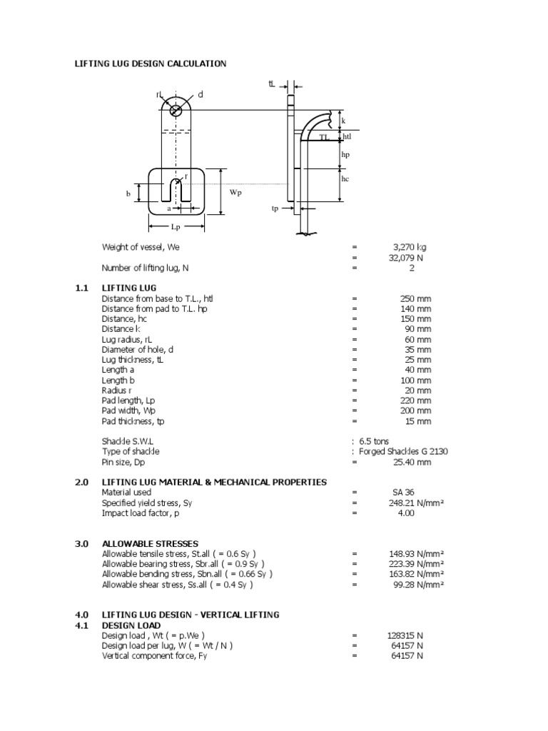 Lifting Lug | PDF | Stress (Mechanics) | Welding