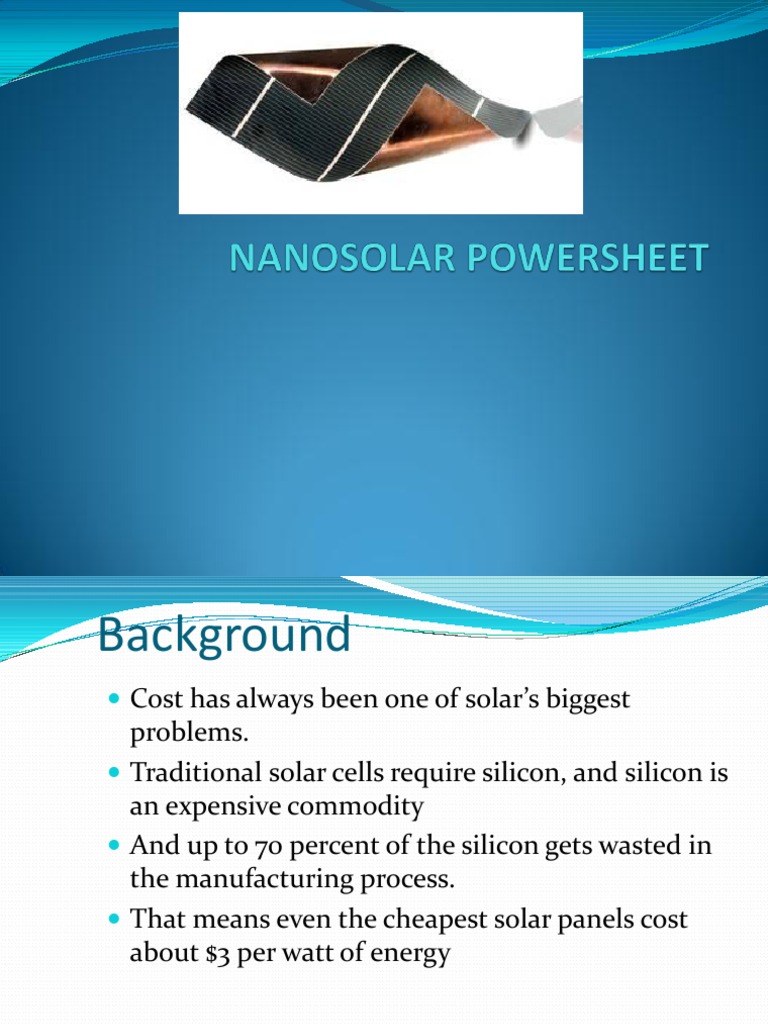 Nanosolar Powersheet | PDF | Solar Cell | Solar Panel