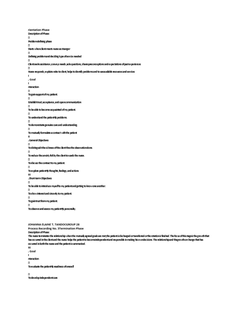 Orientation Phase | PDF | Goal | Patient