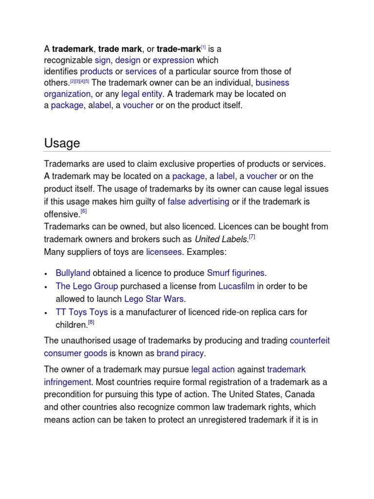 Trademarks | PDF | Trademark | Government Information