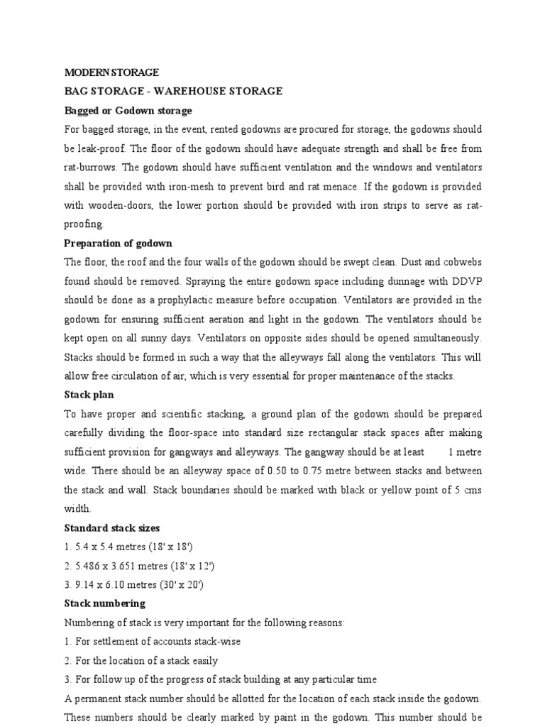 Modern Storage Notes | PDF | Mud | Warehouse
