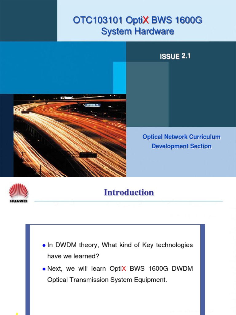 Overview of OptiX BWS 1600G System | PDF | Wavelength Division ...