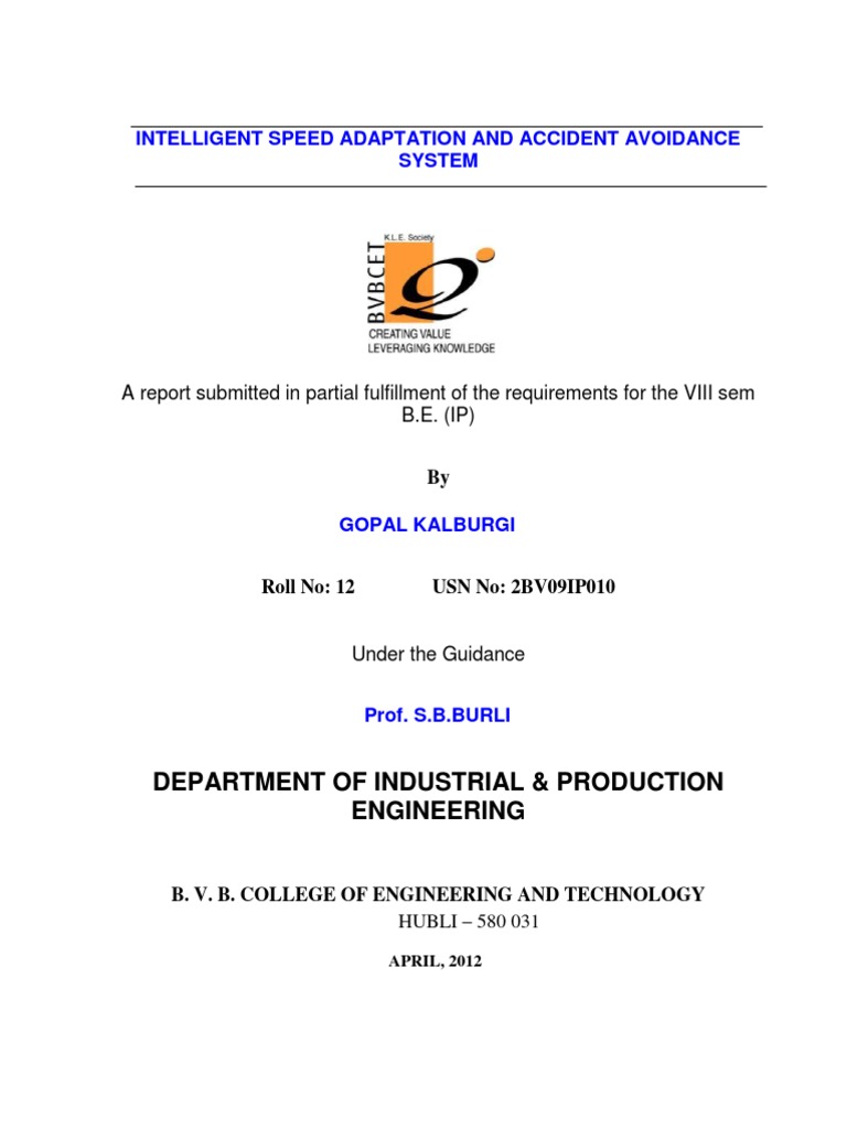 Intelligent Speed Adaptation Report | PDF | Traffic Congestion | Traffic