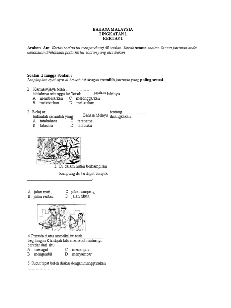 BM Tingkatan 1 | PDF