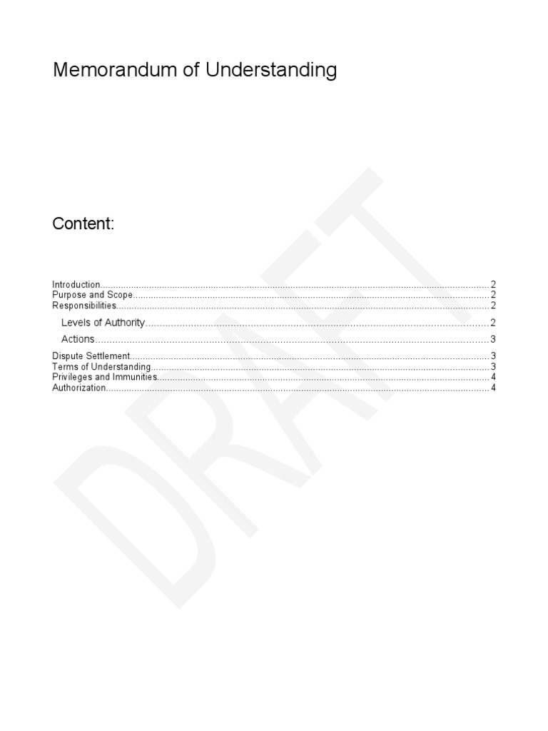 Sample Memorandum of Understanding | PDF | Charitable Organization ...