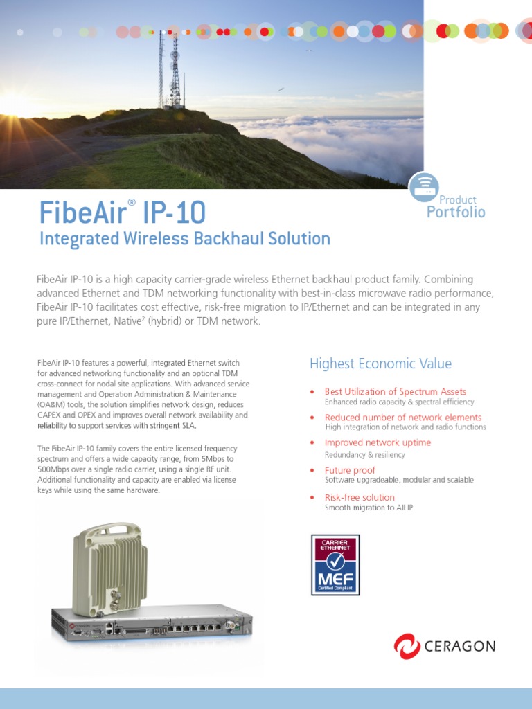 Ceragon - FibeAir IP-10 - Brochure | Wi Max | Ethernet