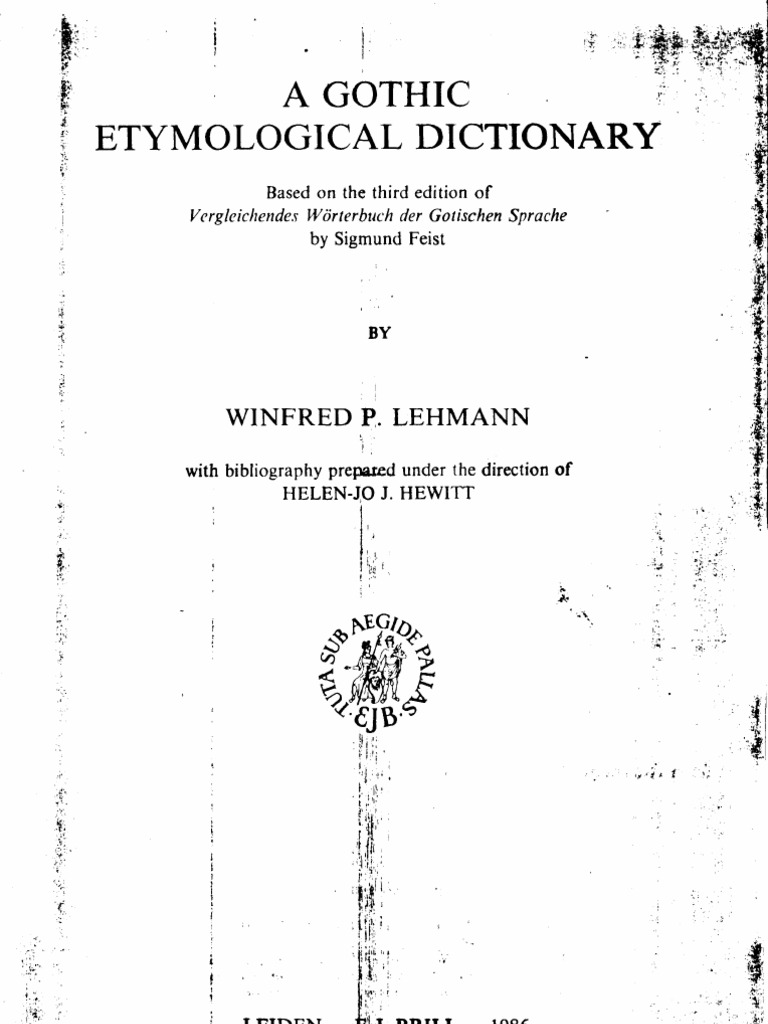 Lehmann Gothic Etymological Dictionary | PDF