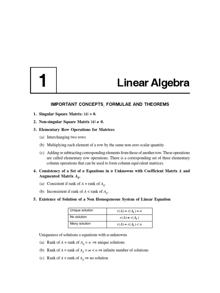 Gate Mathematics Basics | PDF | Matrix (Mathematics) | Eigenvalues And ...