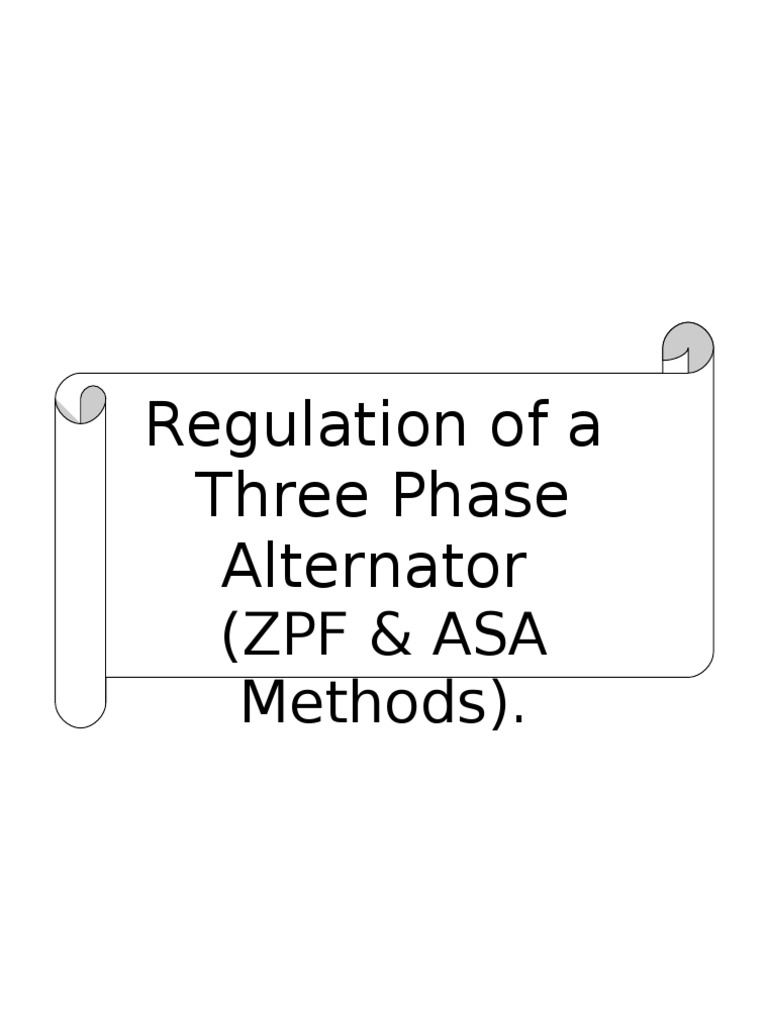 Regulation of A Three Phase Alternator: (ZPF & Asa Methods) | PDF