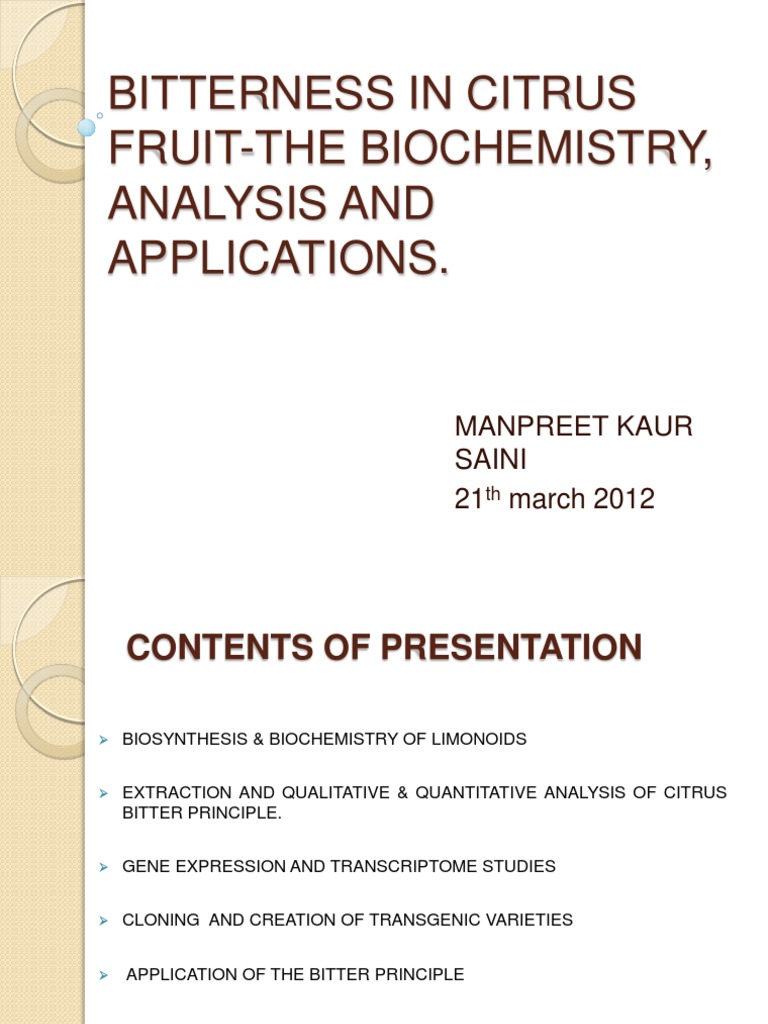 Limonoids - Biosynthesis, Biochemistry and Analyis | PDF ...