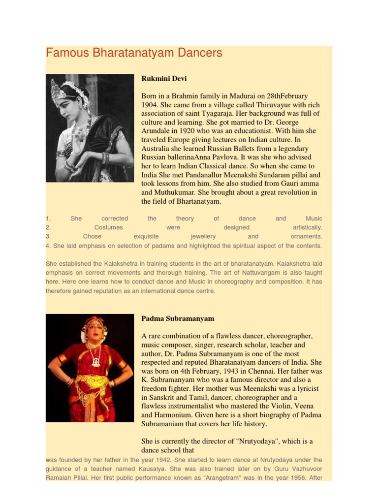 Famous Bharatanatyam Dancers: Rukmini Devi