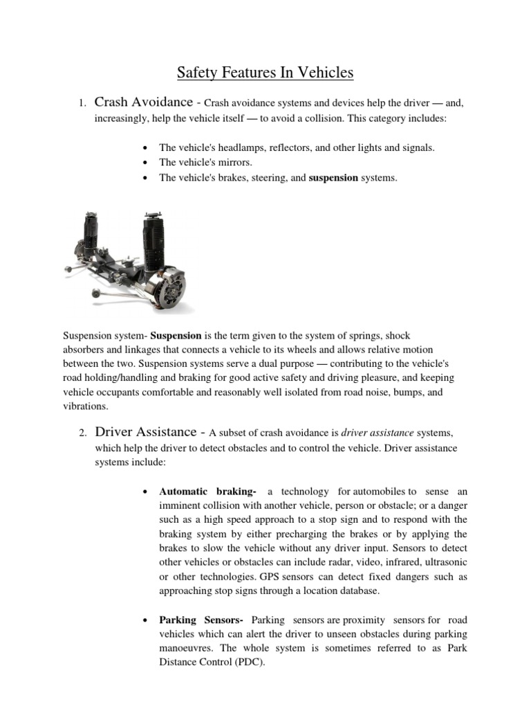 Essential Vehicle Safety Features Explained | PDF | Anti Lock Braking ...