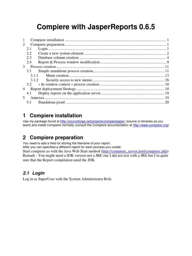Compiere Installation and Report Setup | PDF | Computing Platforms ...