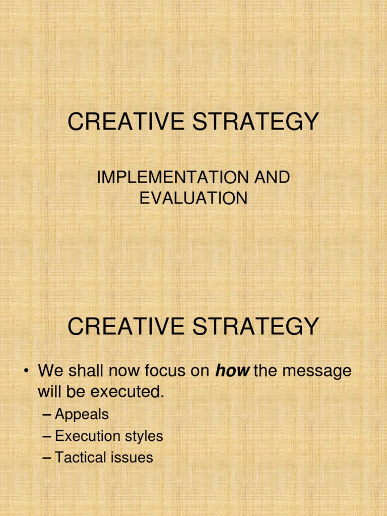 Creative Strategy: Implementation and Evaluation | PDF | Television ...