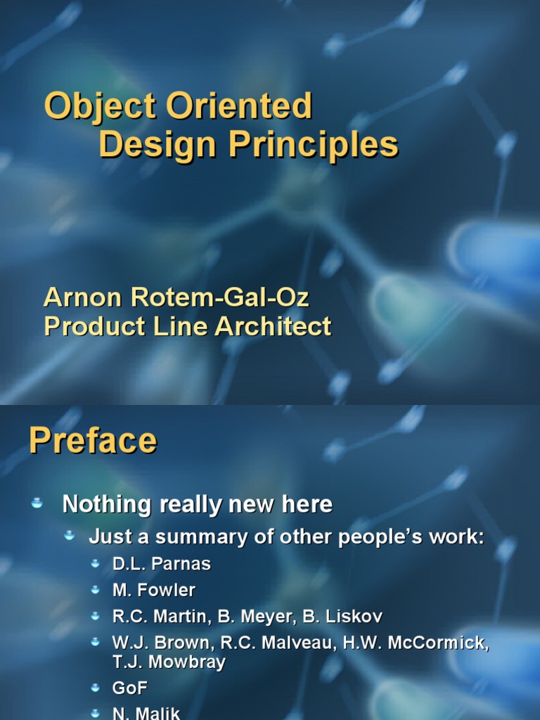 Object Oriented Design Principles | PDF | Class (Computer Programming ...