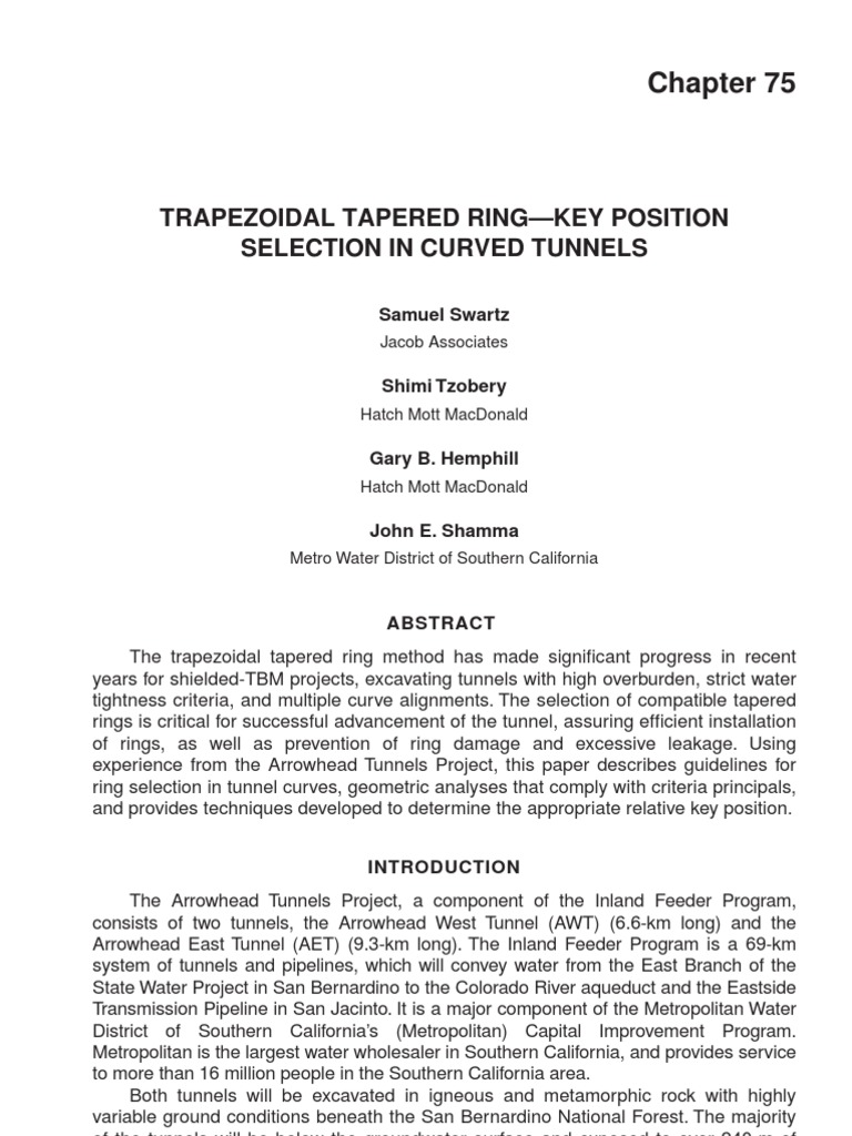 2005 Swartz Trapezoidal Tapered Rings | PDF | Tunnel | Angle