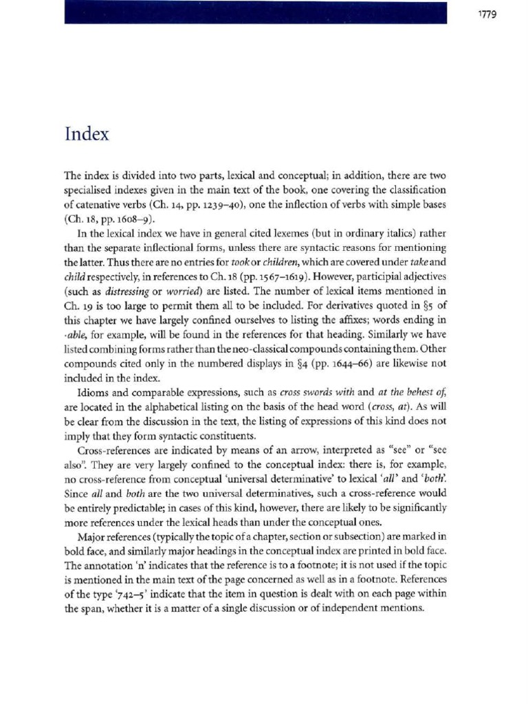 CGEL Index | PDF | Lexicon | Idiom