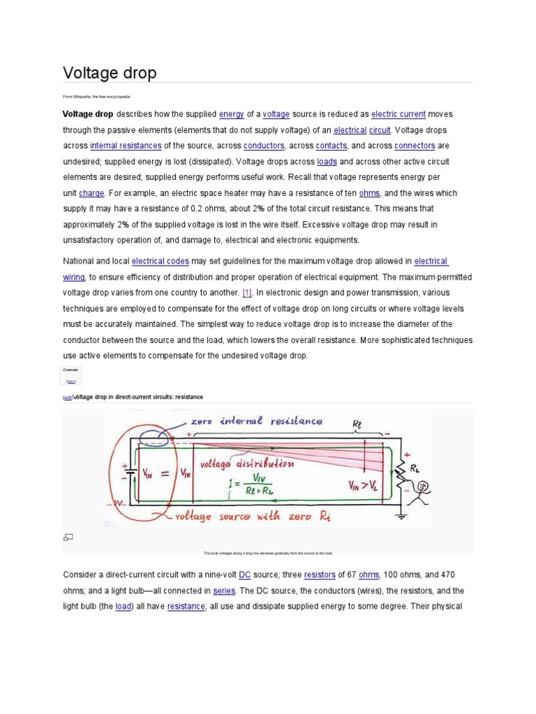 Voltage Drop Describes How The Supplied | PDF | Electrical Resistance ...