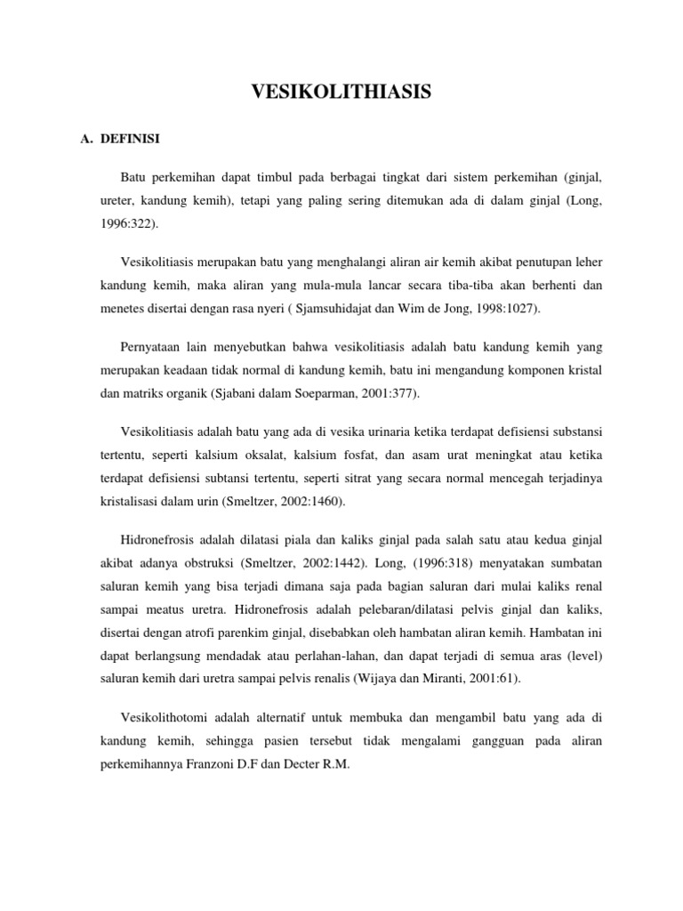 VESIKOLITHIASIS | PDF