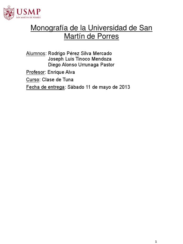 Tuna Usmp | PDF | Universidad | Academia