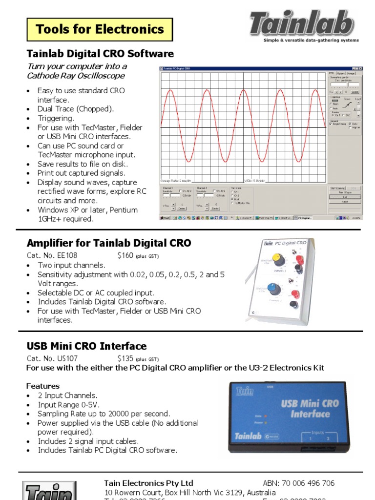 USB Mini CRO and PC Digital CRO Brochure | PDF | Teaching Methods ...