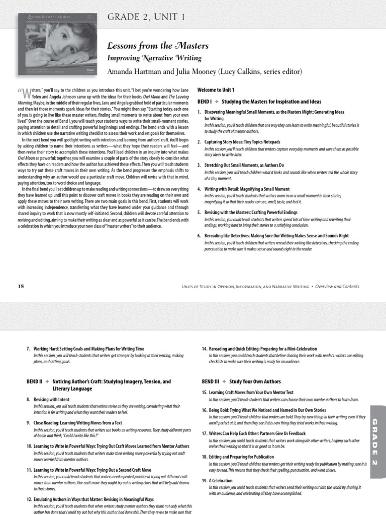 Grade 2 Narrative Writing Unit Guide | PDF | Poetry | Experiment