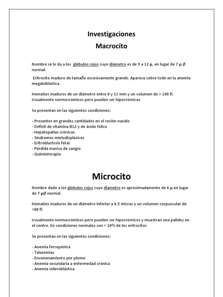 ANISOCITOSIS | PDF | Glóbulo rojo | Anemia