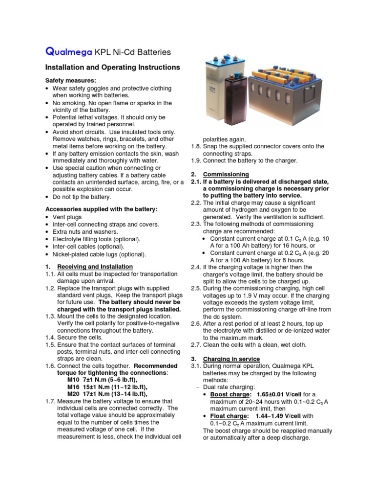 Qualmega KPL Operation Manual2 | PDF | Battery (Electricity) | Battery Charger