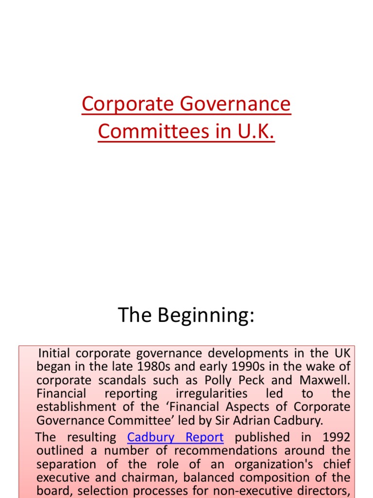 Corporate Governance Committees UK | PDF | Corporate Governance | Board ...